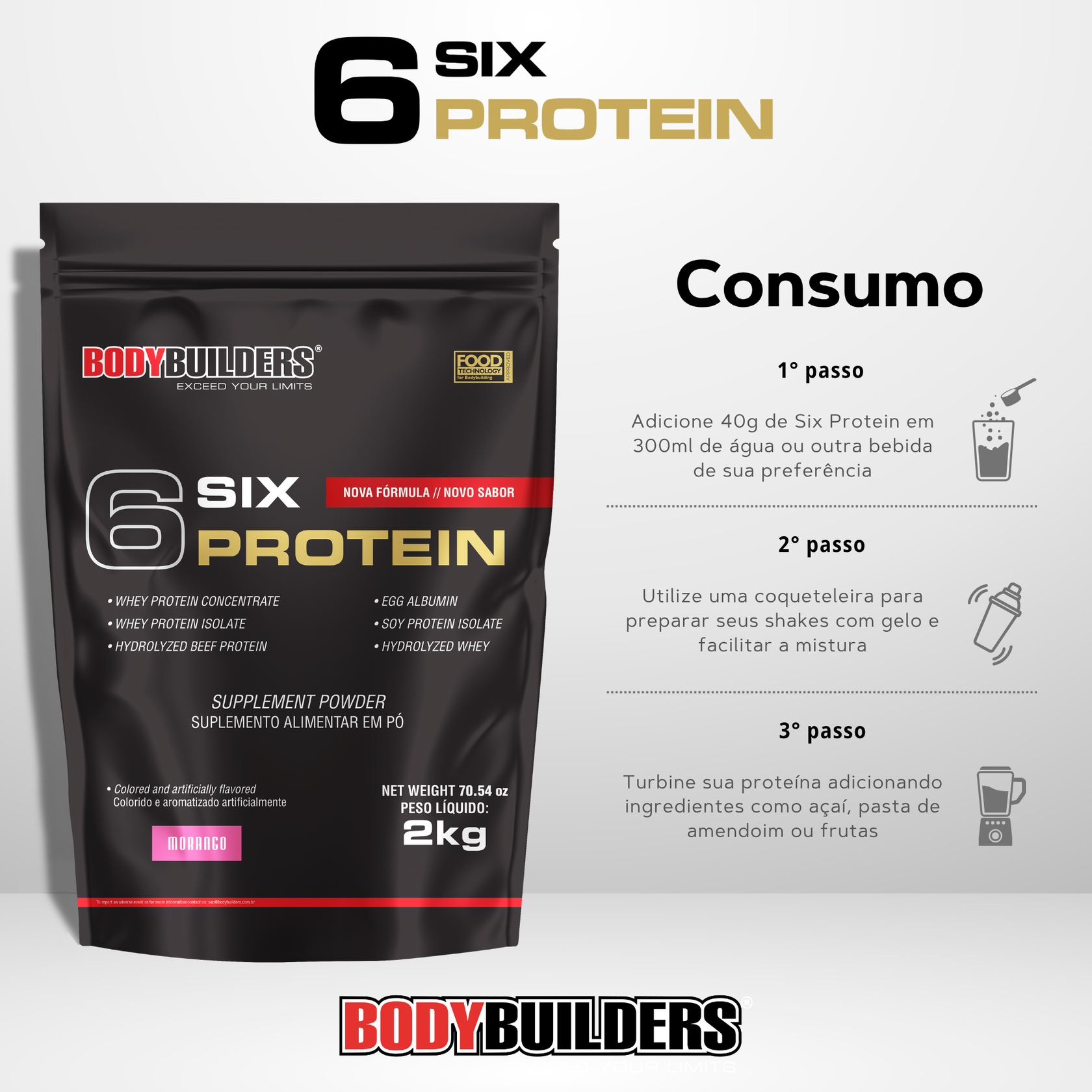 Whey Protein 6 Six Protein 2kg - Bodybuilders – Bodybuilders - Exceed ...