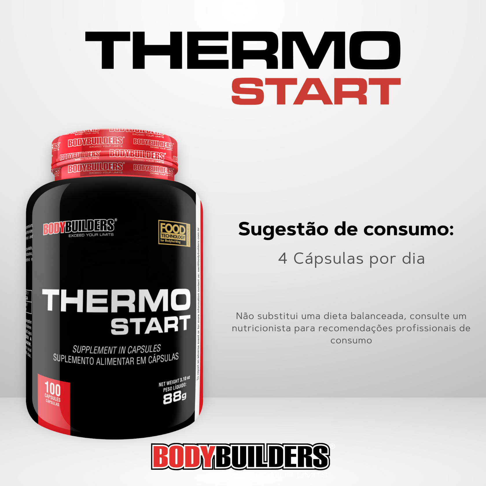 Thermo Start Termogênico 100 Cáps - Bodybuilders – Bodybuilders ...