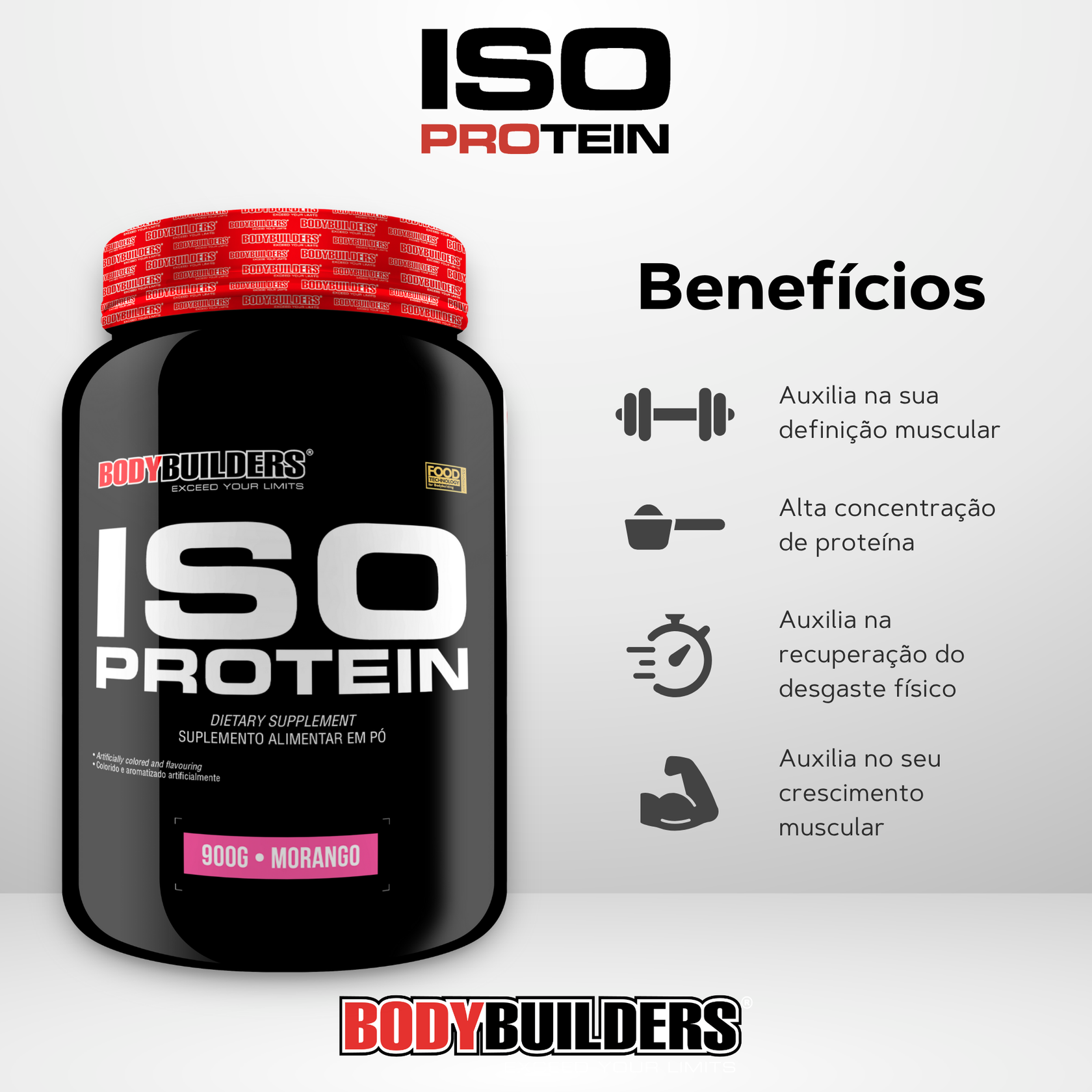 Kit Whey Protein ISO Protein 2kg + Cretina 100% Pura 500g - Bodybuilde ...