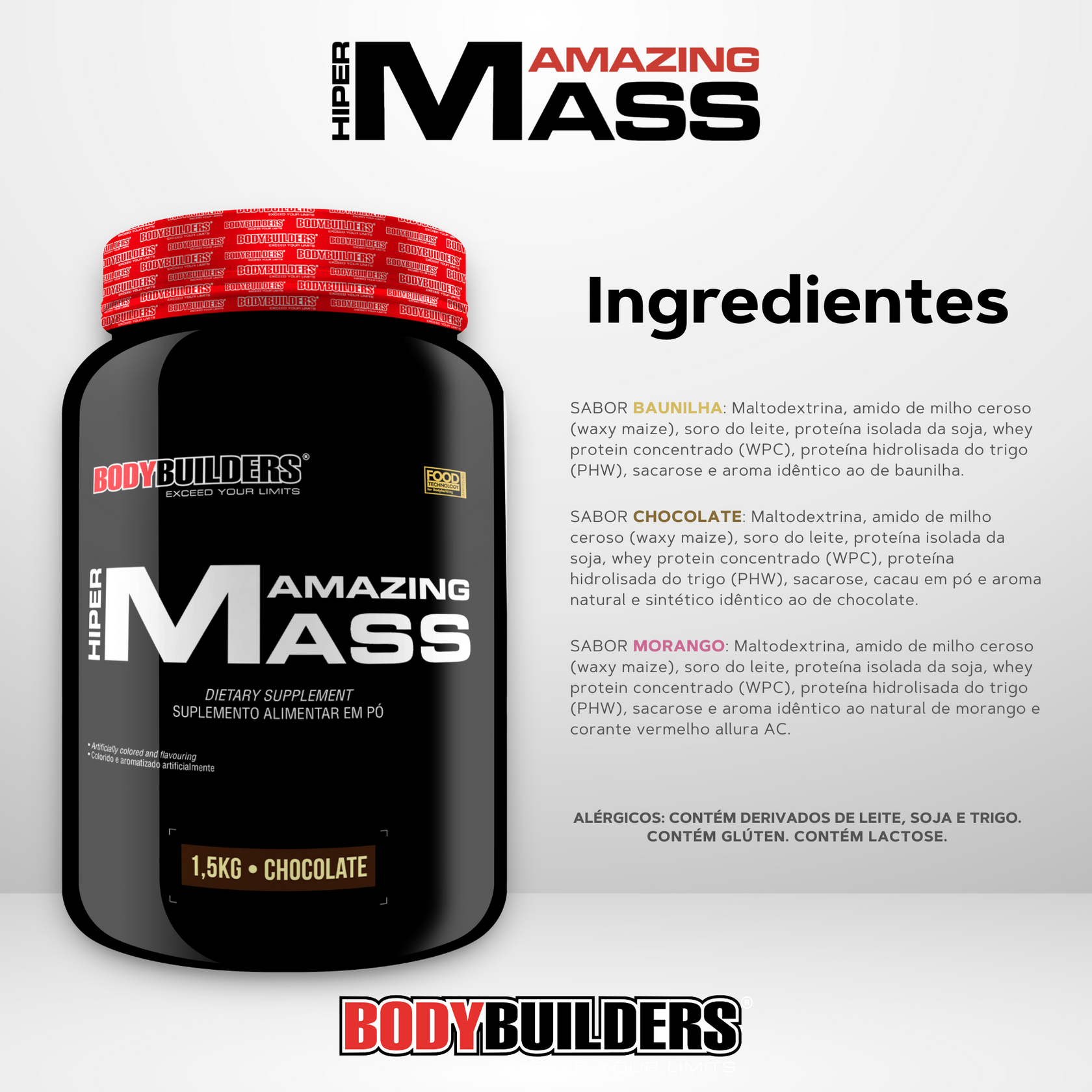 Hiper Amazing Mass 1,5 kg - Bodybuilders – Bodybuilders - Exceed Your ...